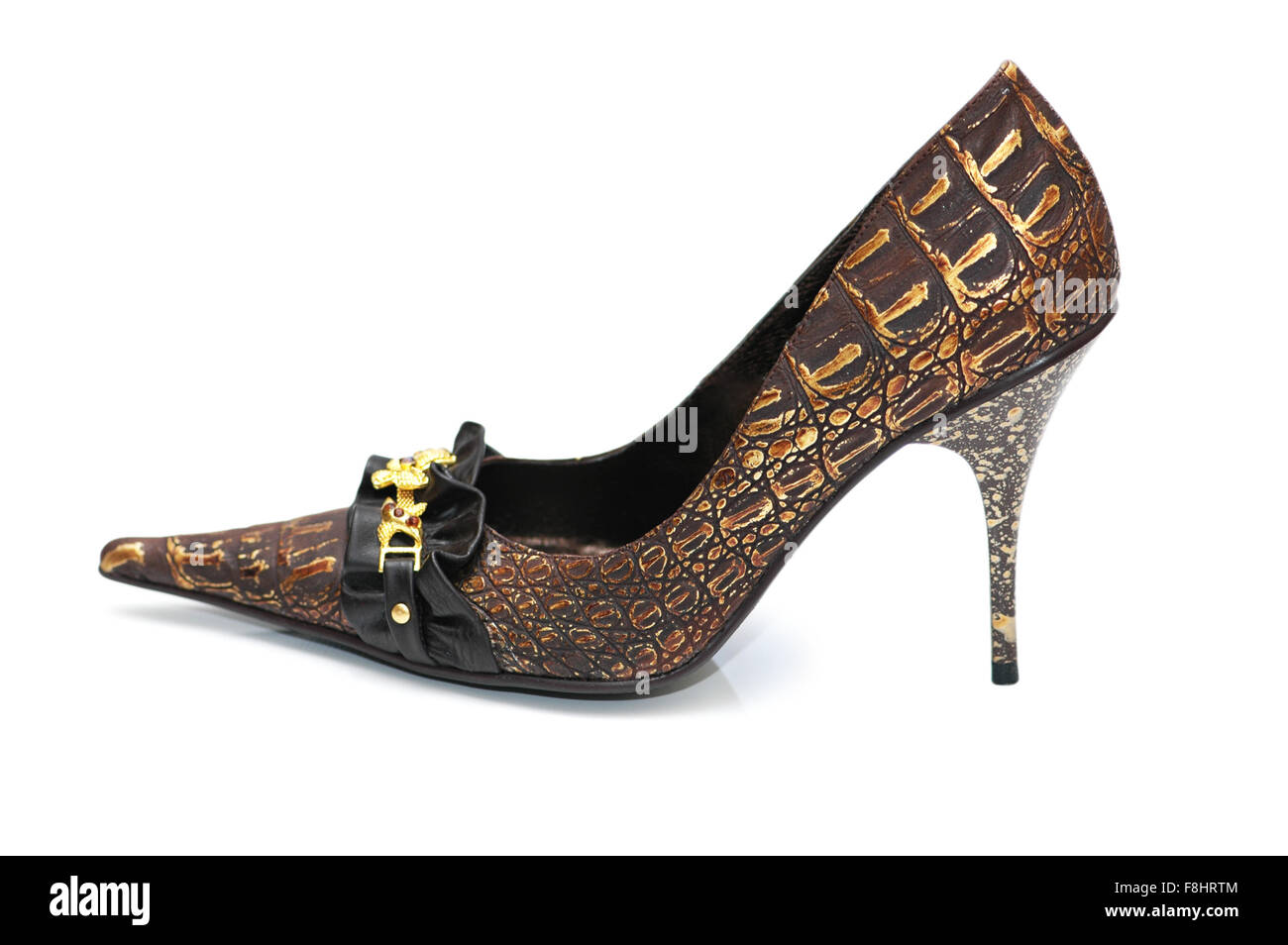 Shiny woman shoe isolated on white background Stock Photo - Alamy