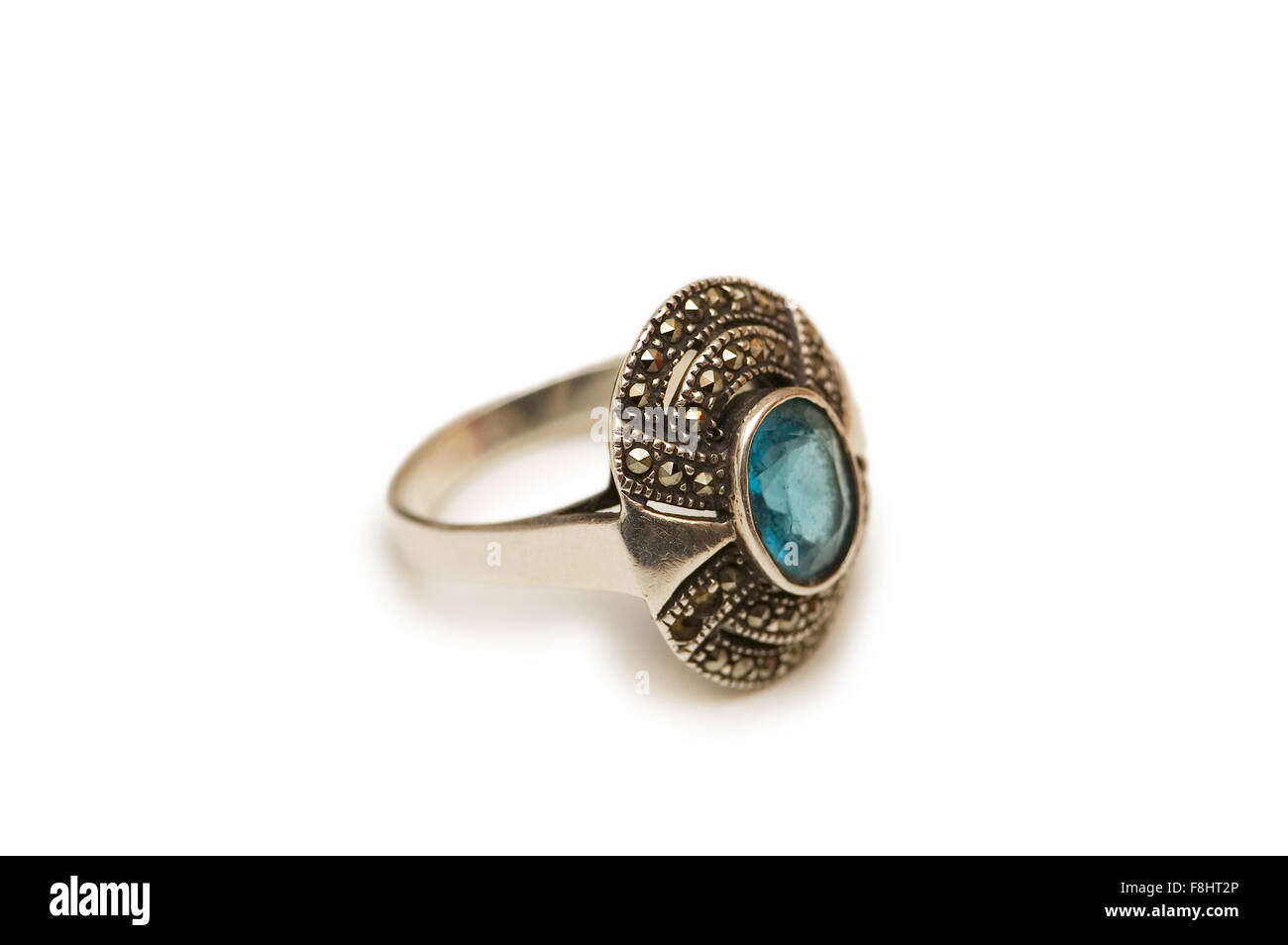 Silver ring isolated on the white background Stock Photo - Alamy