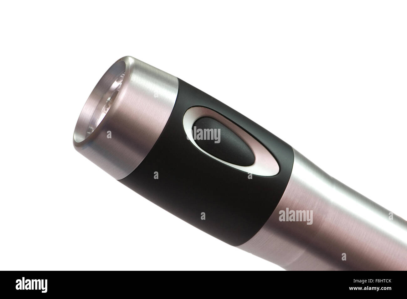 Shiny flashlight isolated on the white background Stock Photo - Alamy