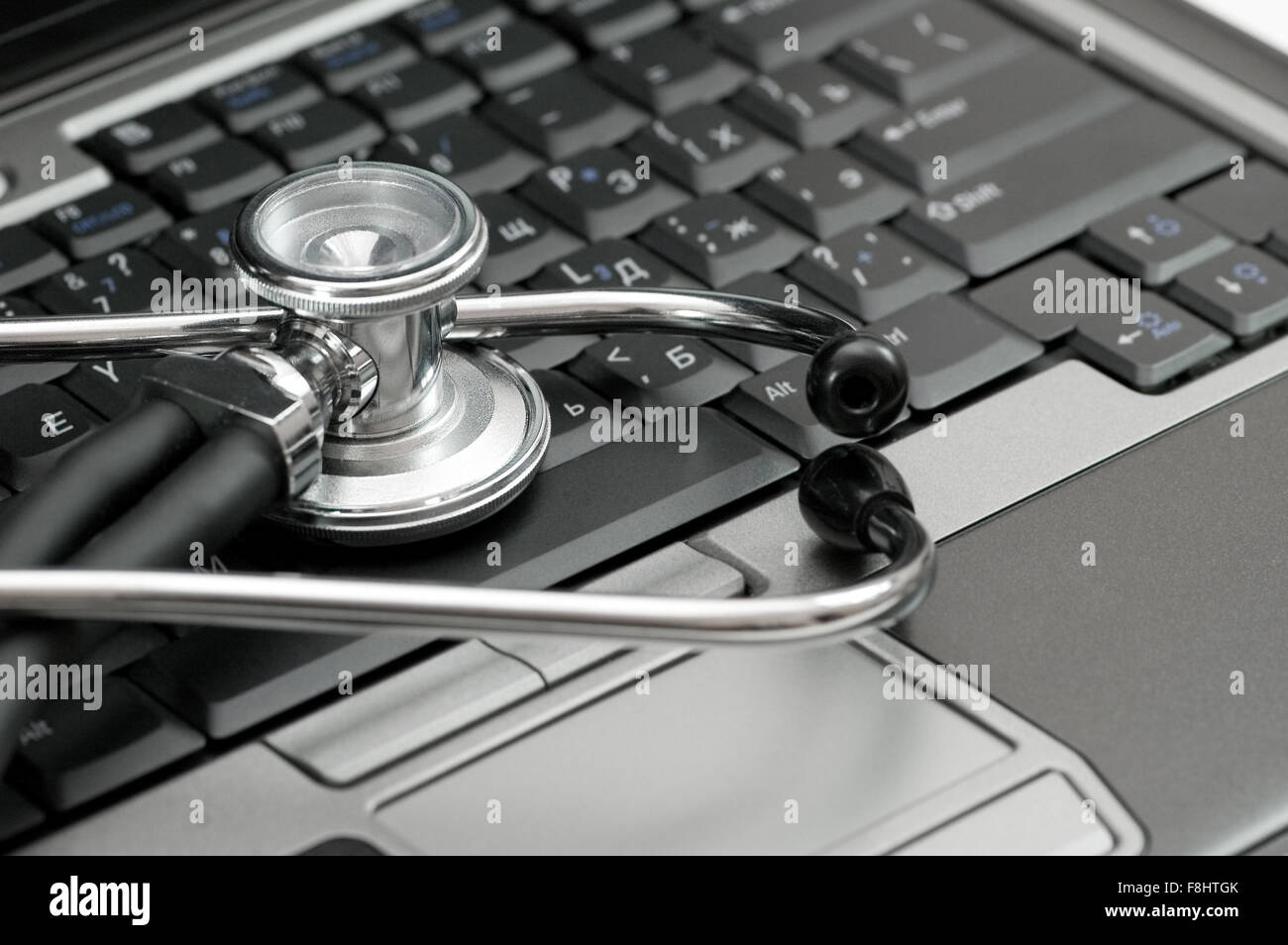 Stethoscope and laptop illustrating concept of digital security Stock ...