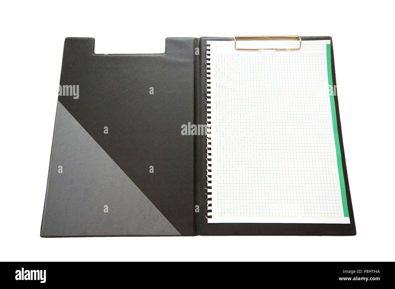 Open binder with blank sheet of paper isolated Stock Photo - Alamy