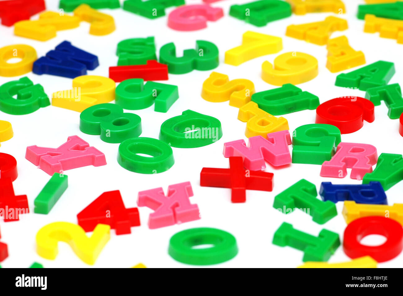 Various letters and digits on the white board Stock Photo - Alamy