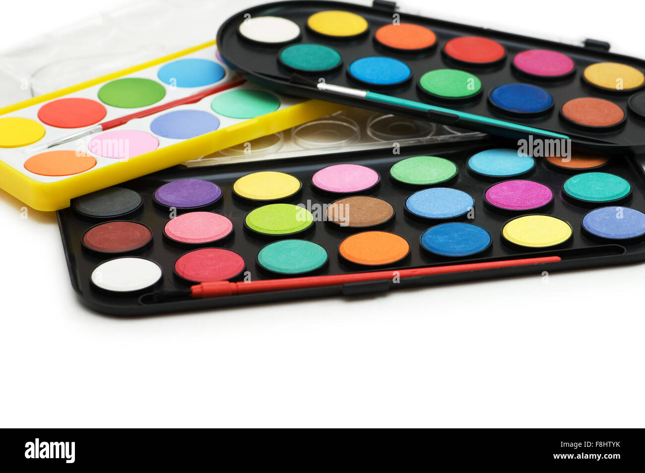 Various painter kits isolated on the white background Stock Photo - Alamy