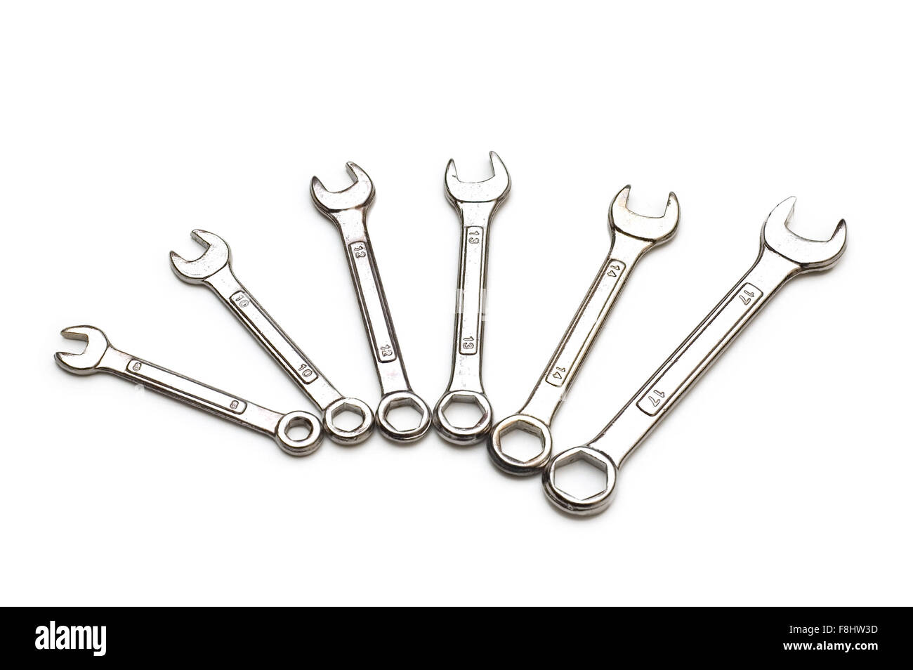 Various spanners isolated on the white background Stock Photo - Alamy