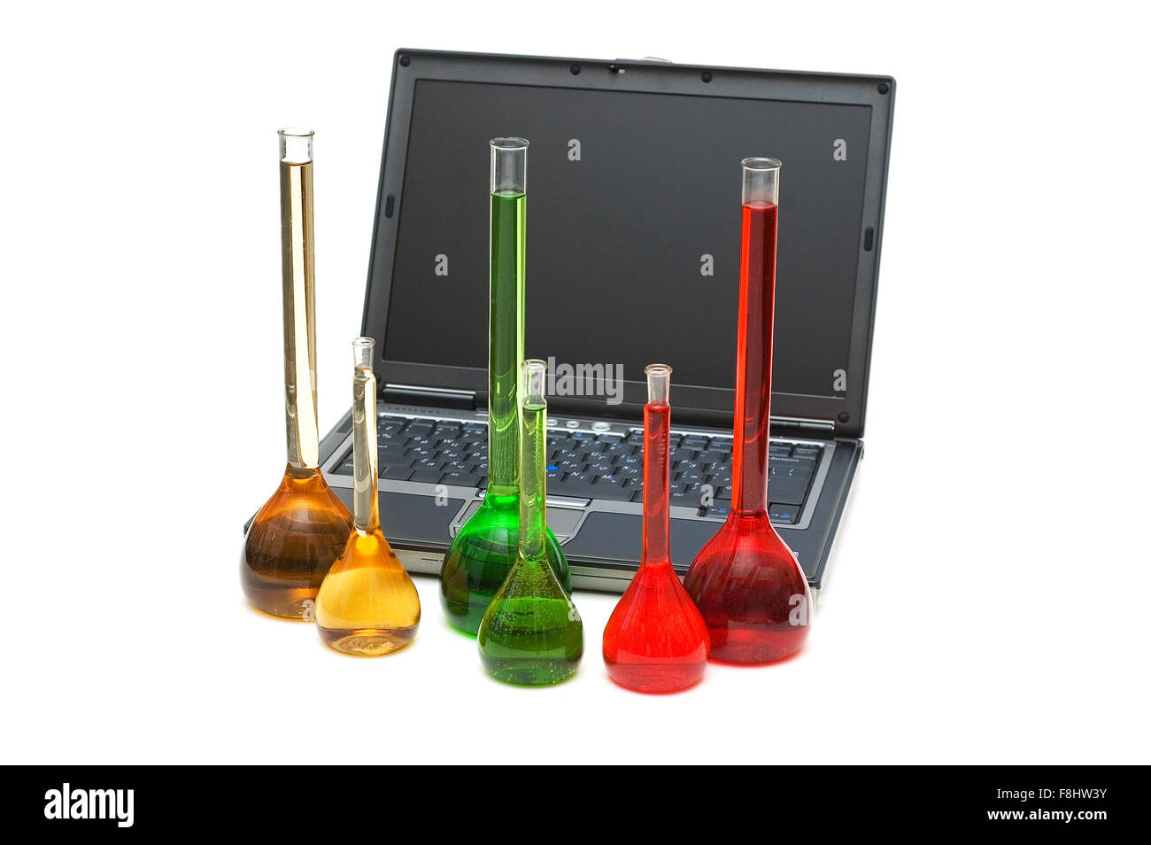 Tubes and laptop isolated on the white Stock Photo - Alamy