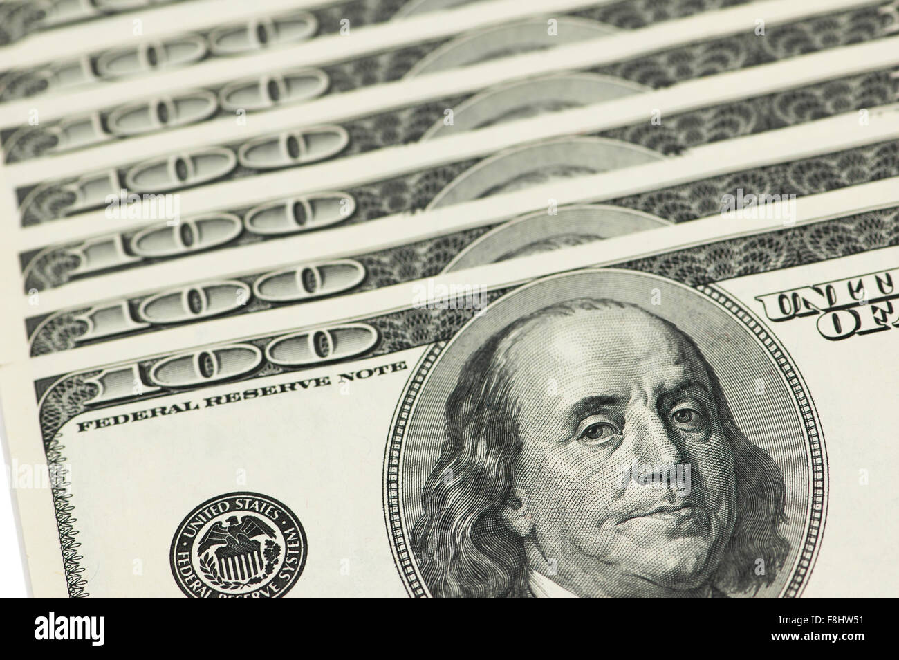 US dollar bank notes arranged in row Stock Photo - Alamy