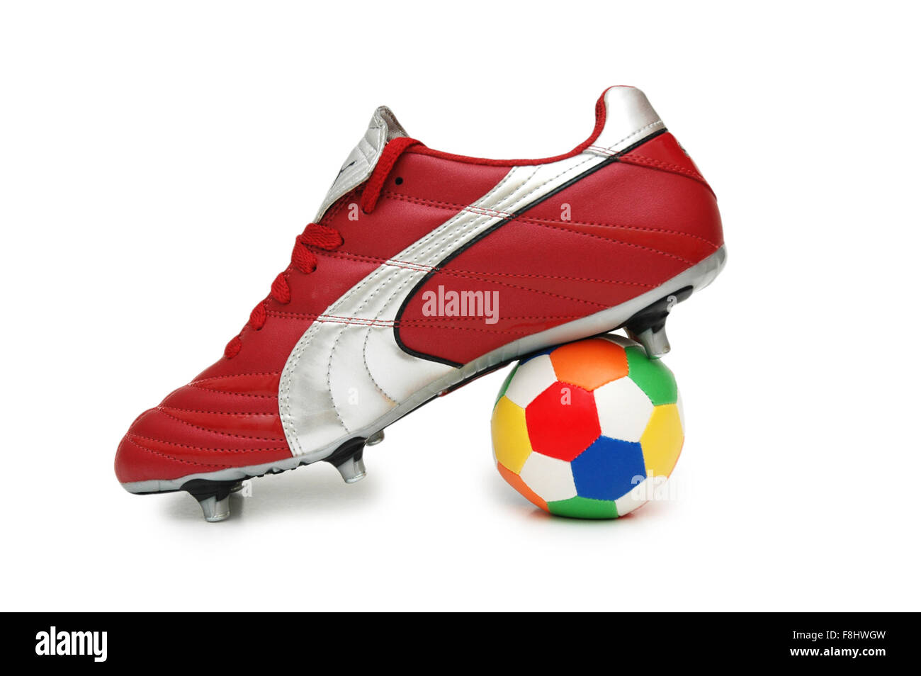 Football boot ball Cut Out Stock Images & Pictures - Alamy