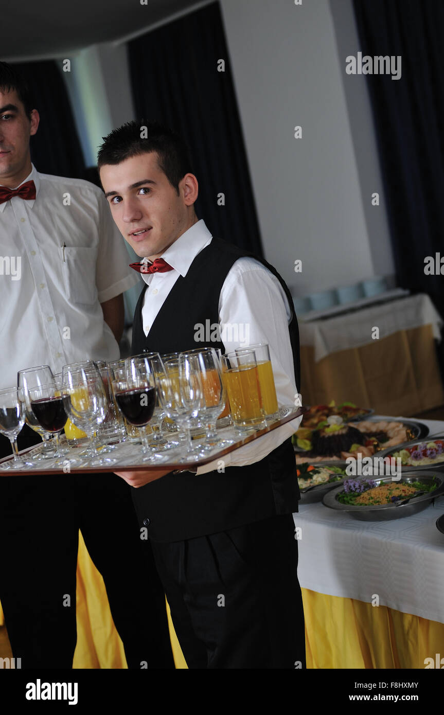 catering buffet food party preparation man Stock Photo - Alamy