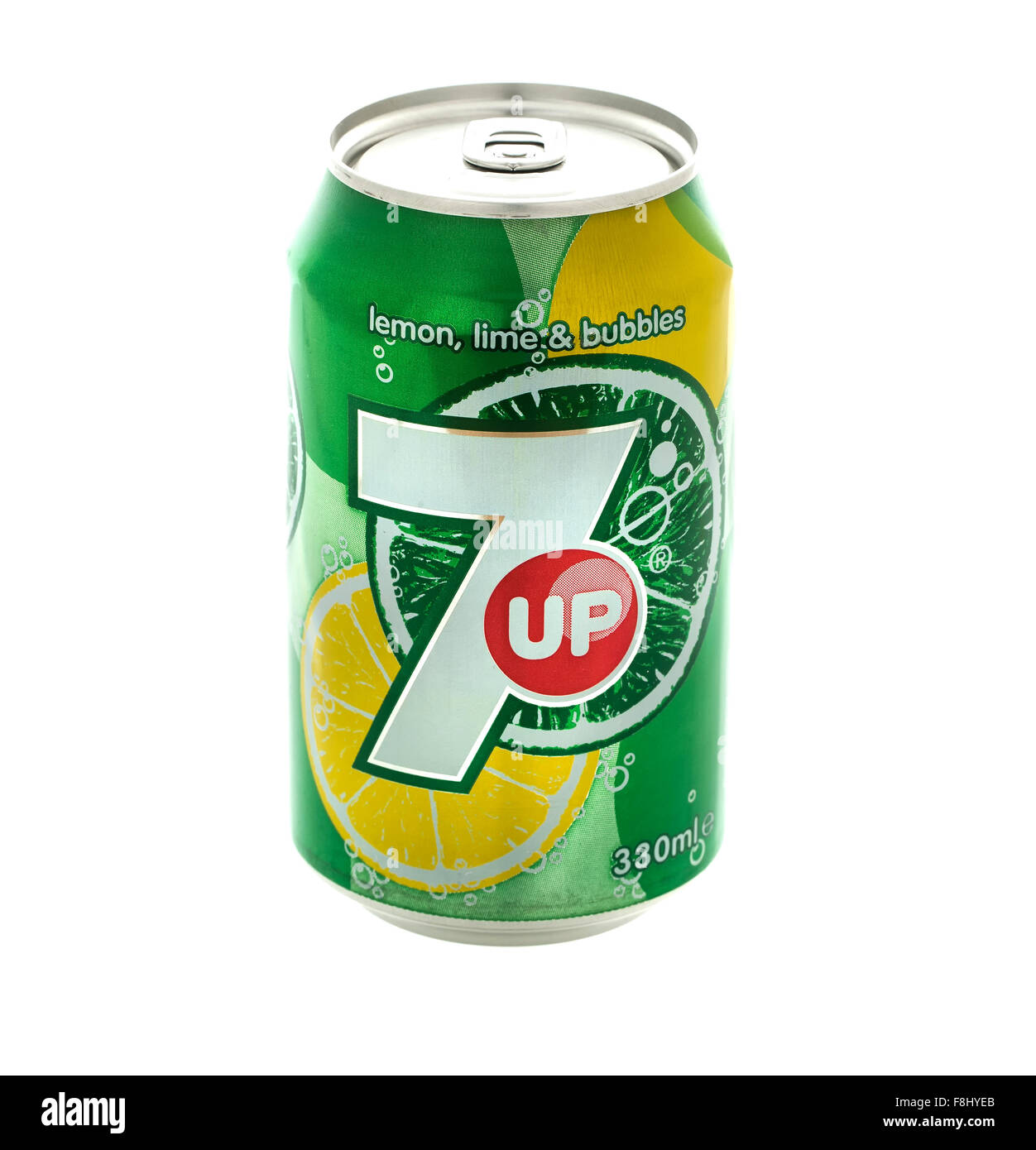 Can Of 7 UP on a white background Stock Photo - Alamy