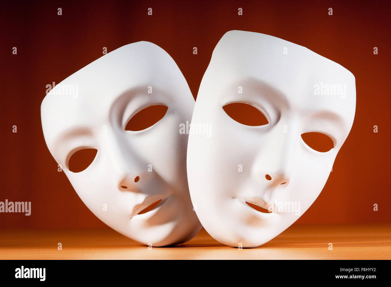 Masks with theatre concept Stock Photo - Alamy