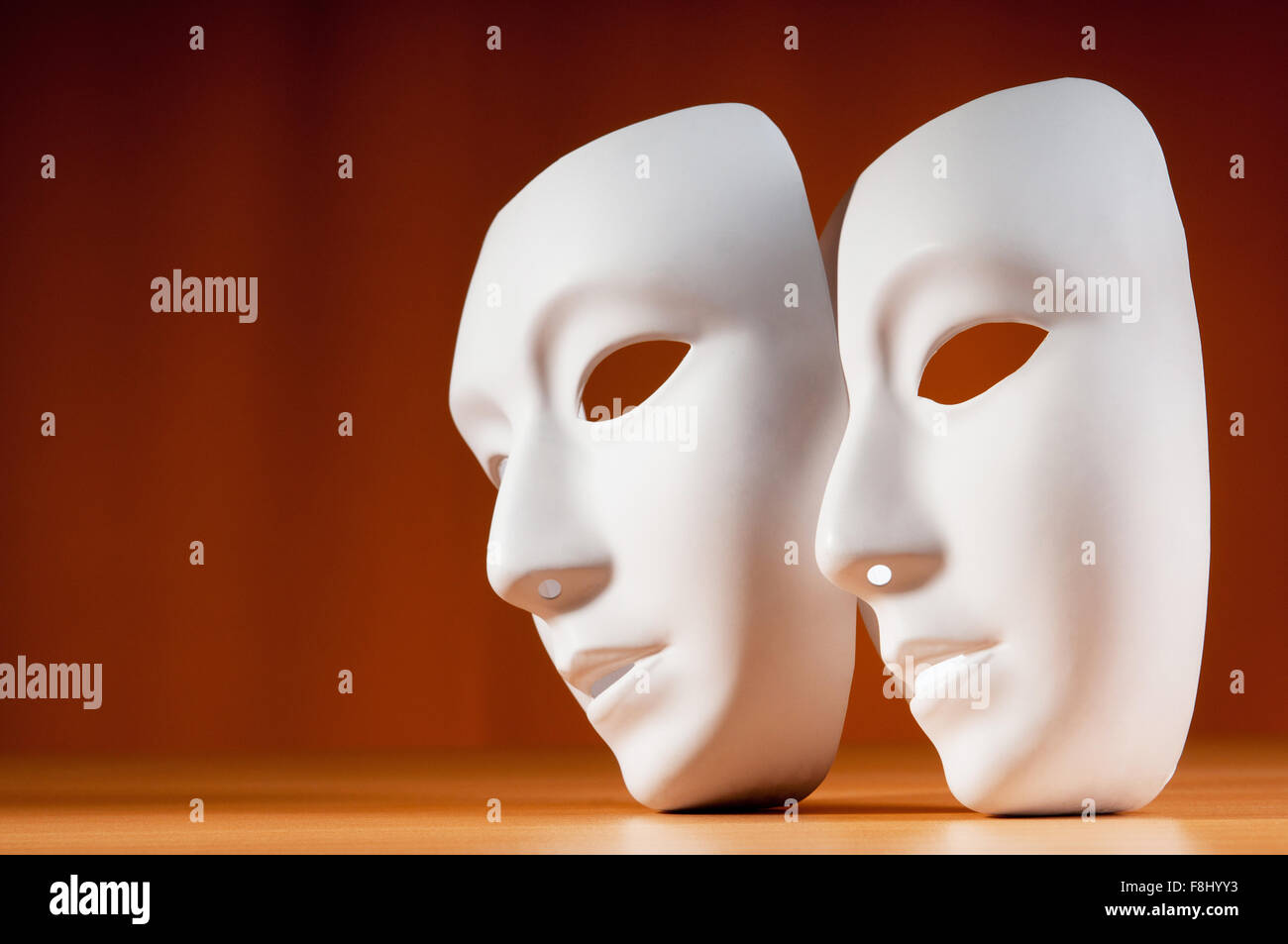 Masks with theatre concept Stock Photo - Alamy