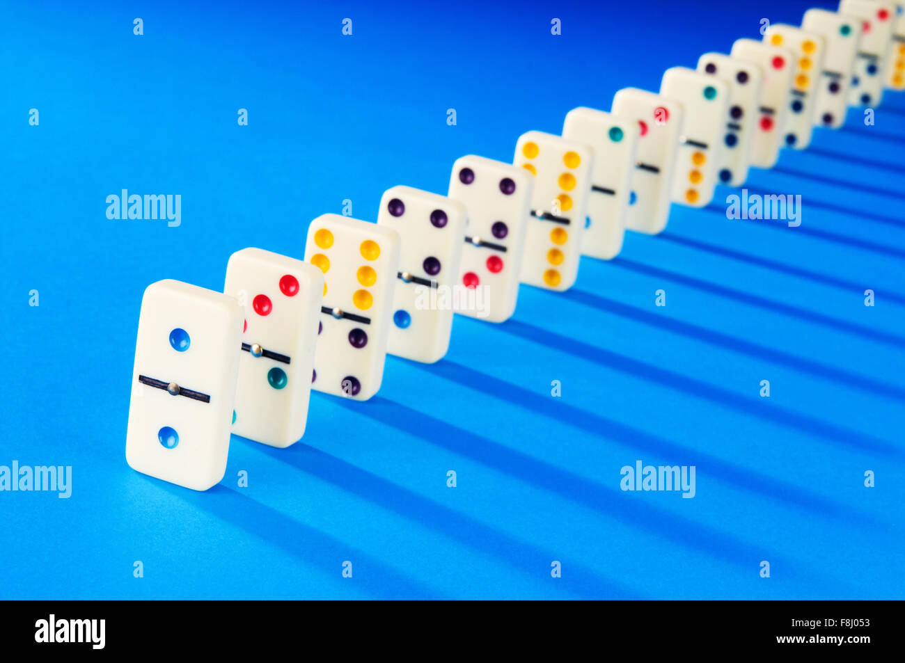 Domino effect with many pieces Stock Photo - Alamy