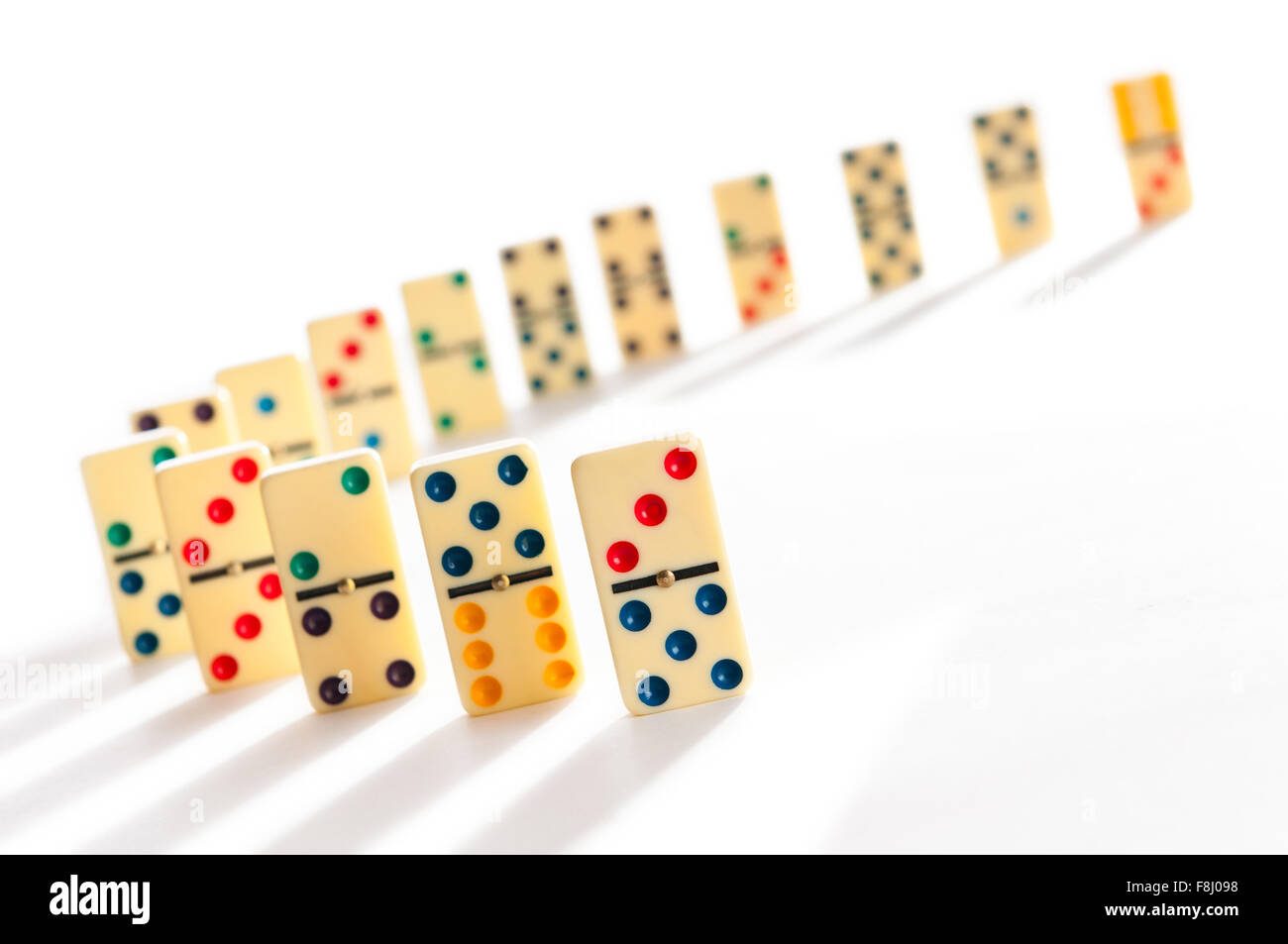 Domino effect with many pieces Stock Photo - Alamy