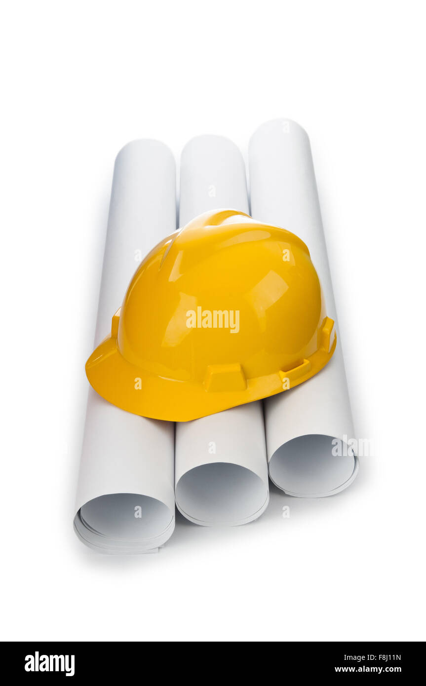 Blue engineering drawings building Cut Out Stock Images & Pictures - Alamy