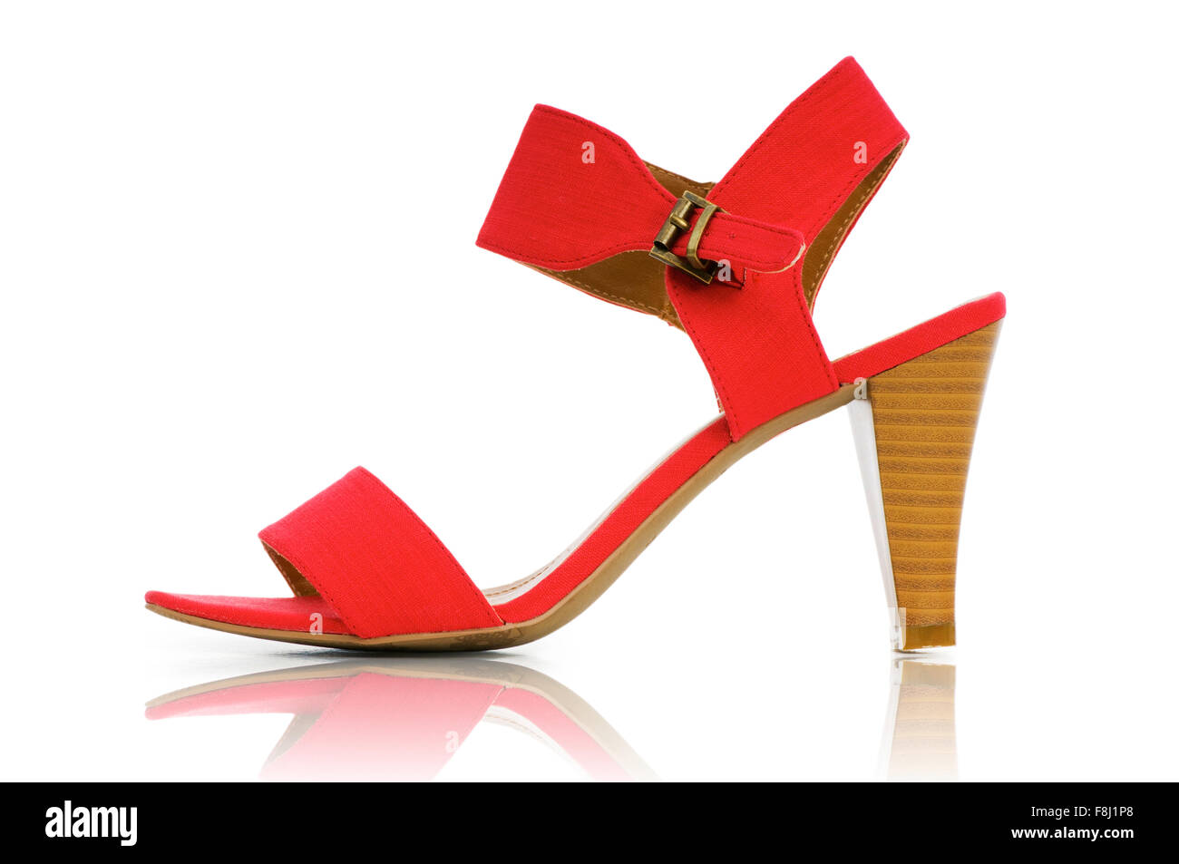 Elegant red shoes on the white Stock Photo - Alamy