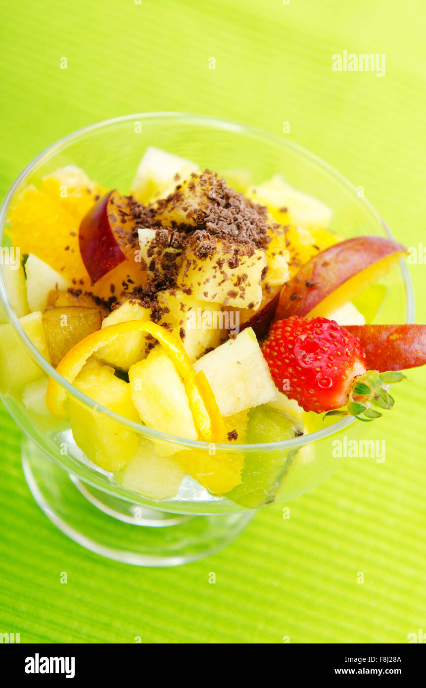 Fruit dessert in the plate Stock Photo - Alamy