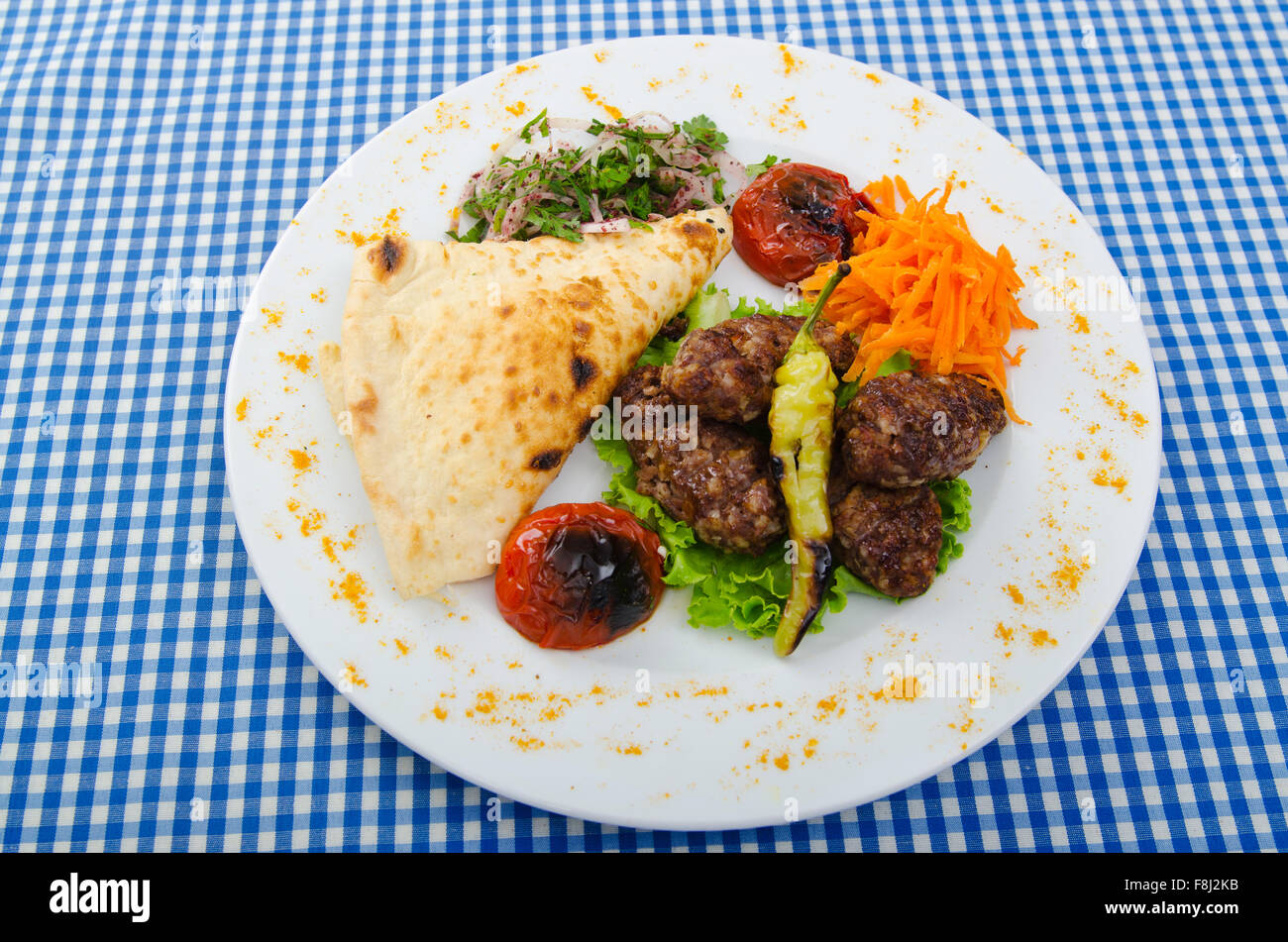 Meat cuisine - kebab served in plate Stock Photo - Alamy