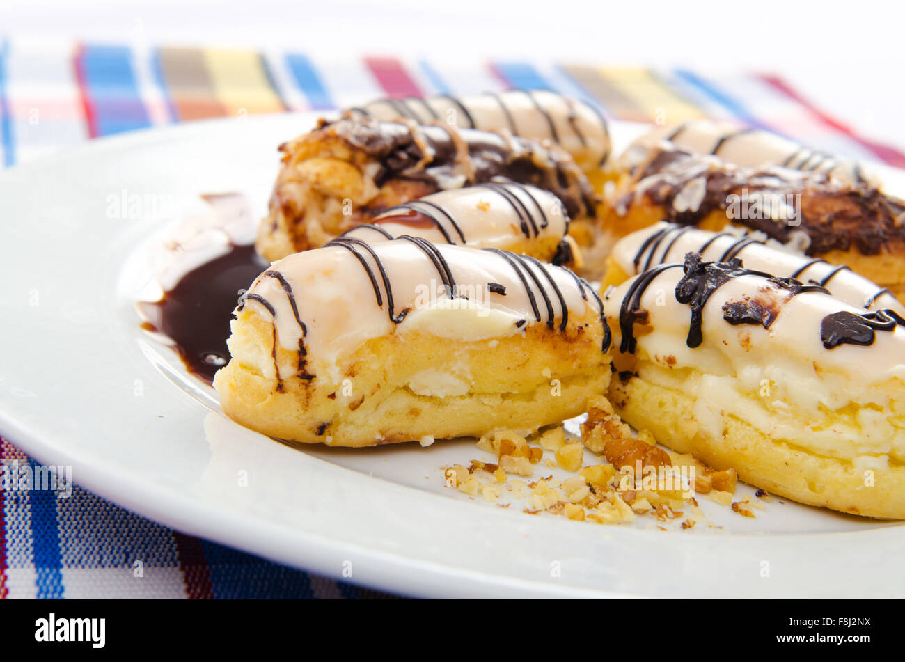 Cake dessert in the plate Stock Photo - Alamy