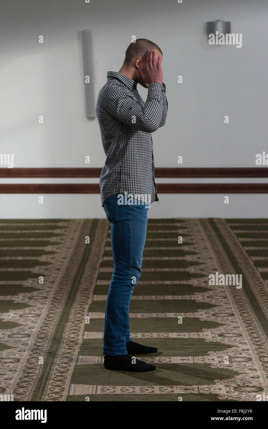 Young Muslim Man Making Traditional Prayer To God Allah Stock Photo - Alamy