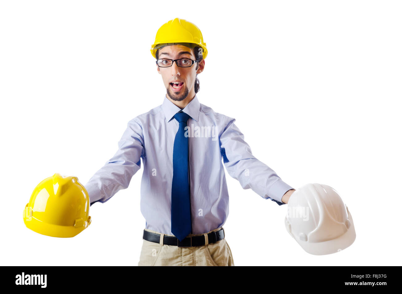 Construction safety concept with builder Stock Photo - Alamy