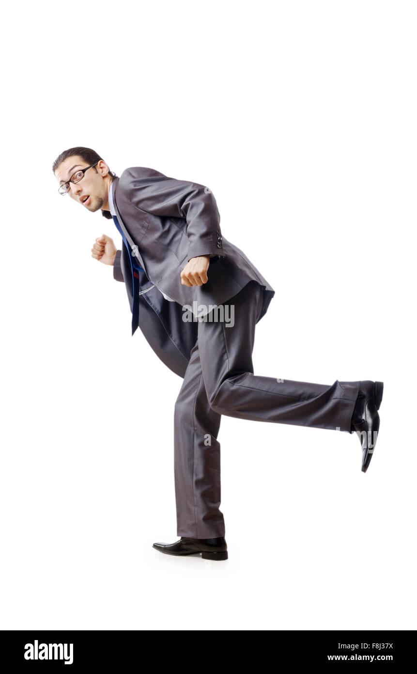 Businessman running for success Stock Photo - Alamy