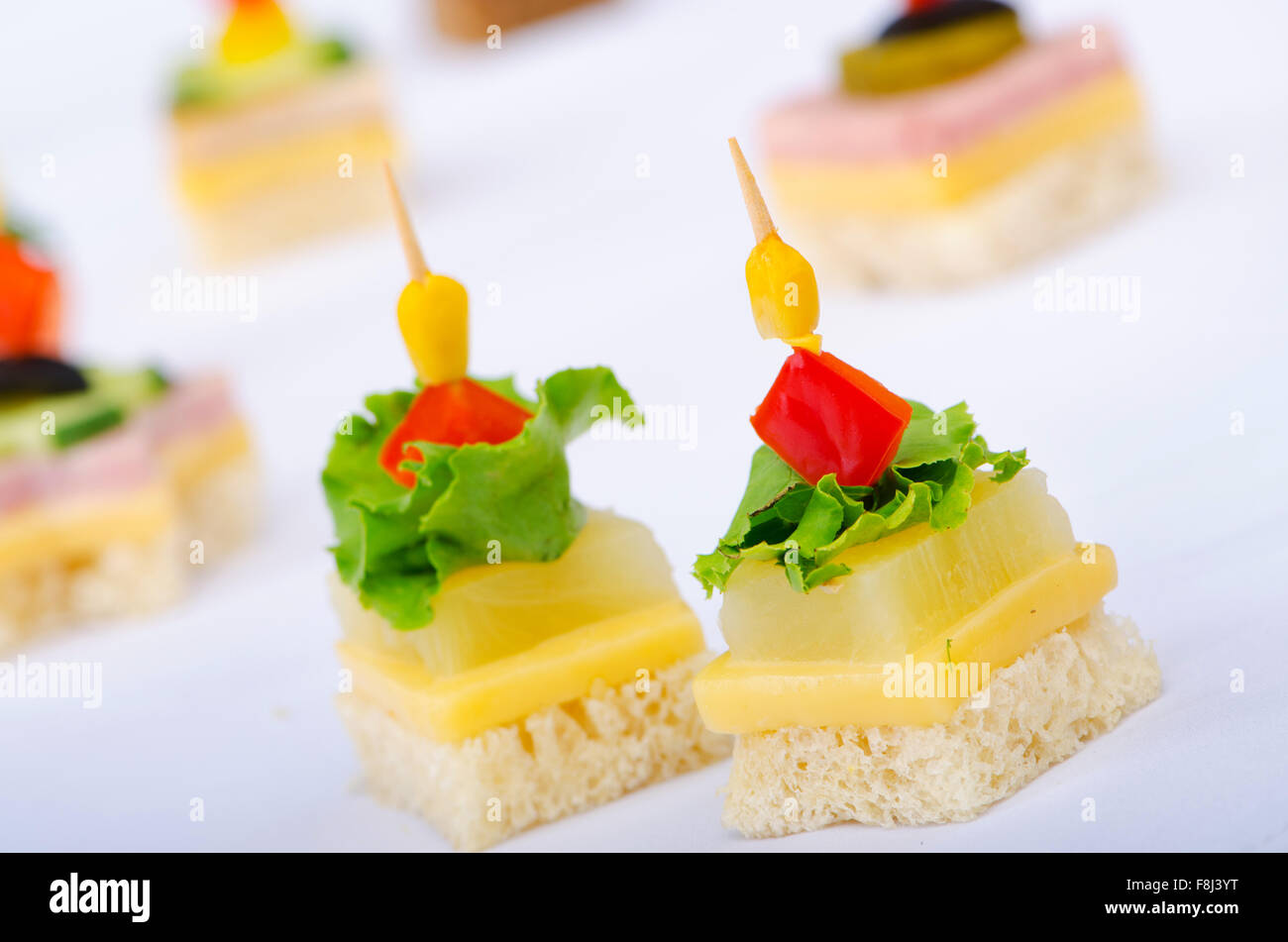 Selection of various canape Stock Photo - Alamy