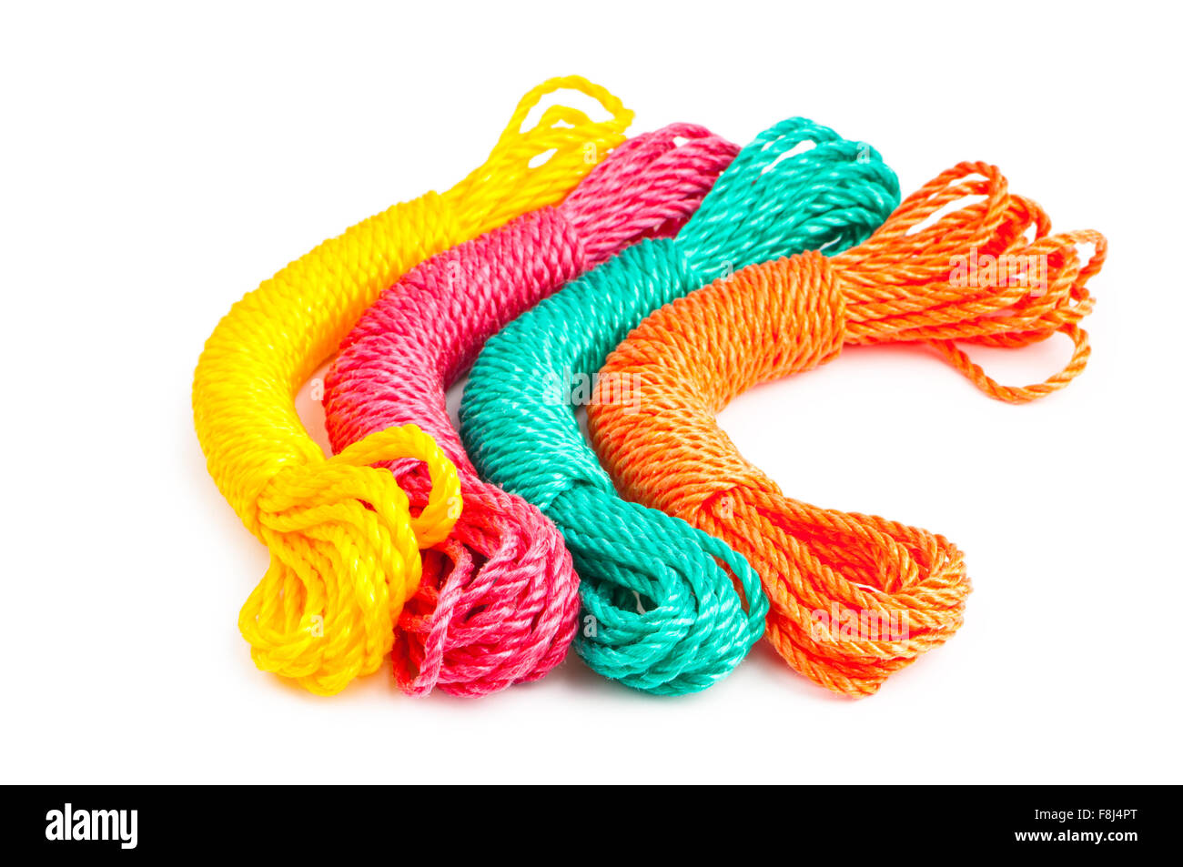 Colourful rope isolated on the white background Stock Photo - Alamy