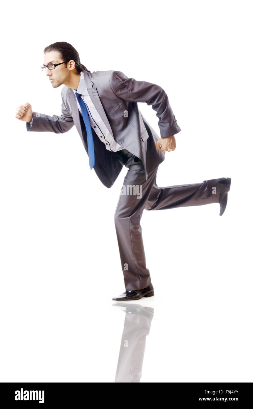 Businessman running for success Stock Photo - Alamy