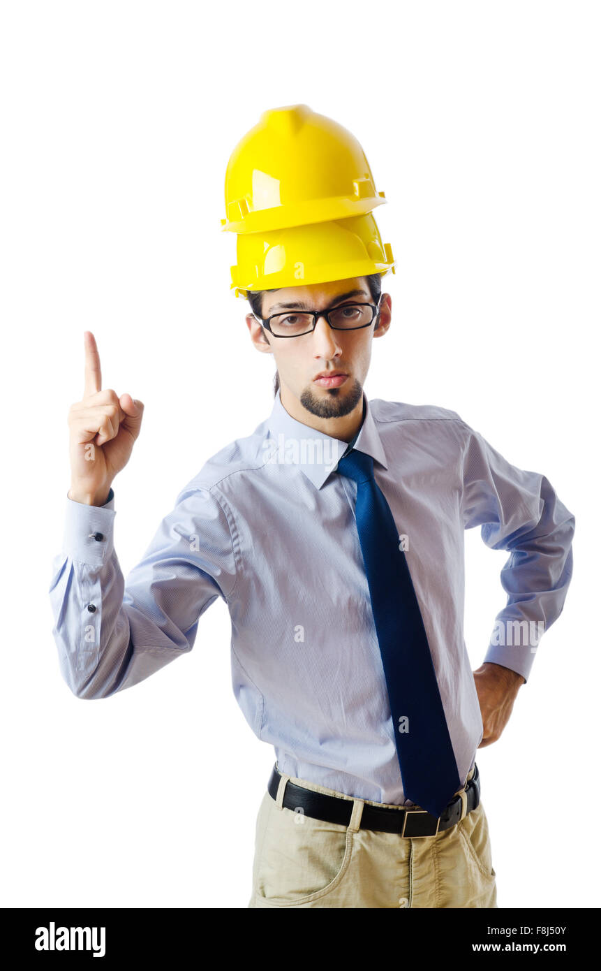 Construction safety concept with builder Stock Photo - Alamy