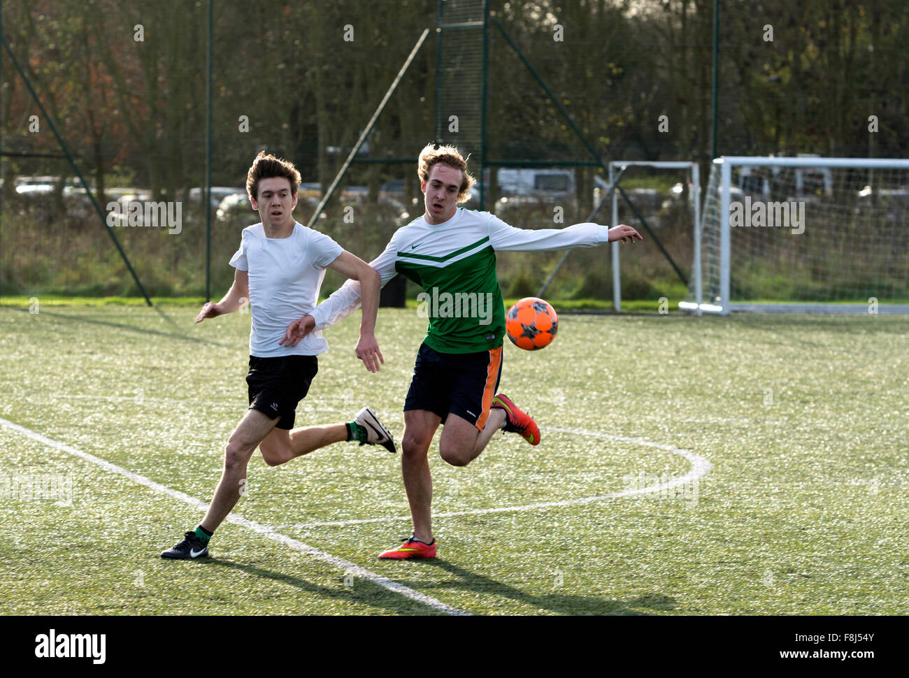 University sport UK - men`s football match Stock Photo - Alamy