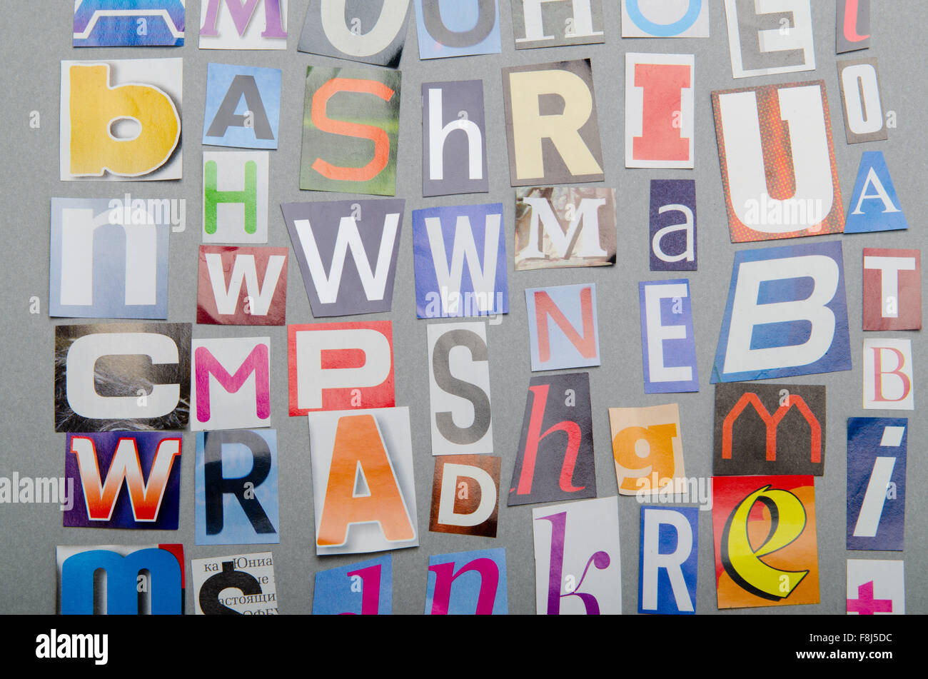 Cut letters from newspapers and magazines Stock Photo - Alamy