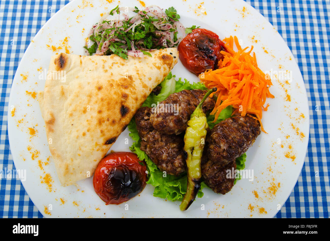 Meat cuisine - kebab served in plate Stock Photo - Alamy