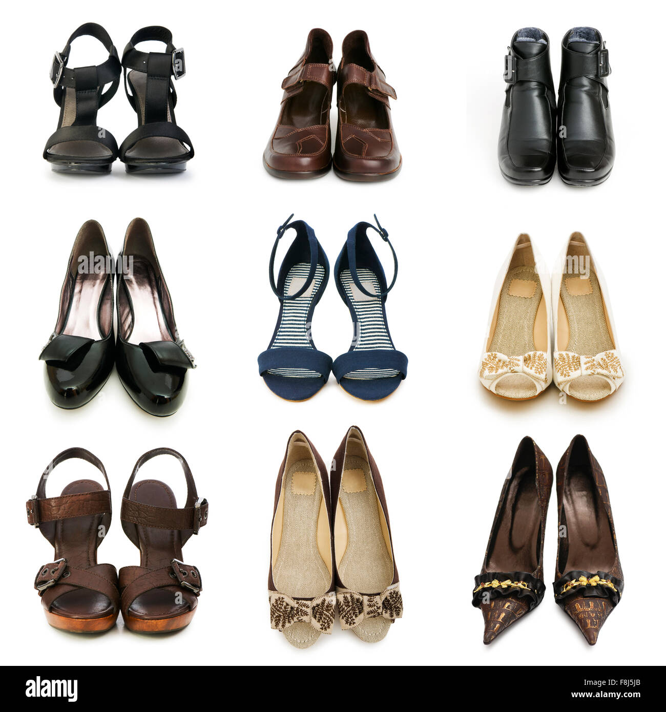 Collection of various shoes isolated on white Stock Photo - Alamy