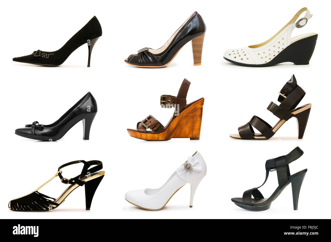 Collection of various shoes isolated on white Stock Photo - Alamy
