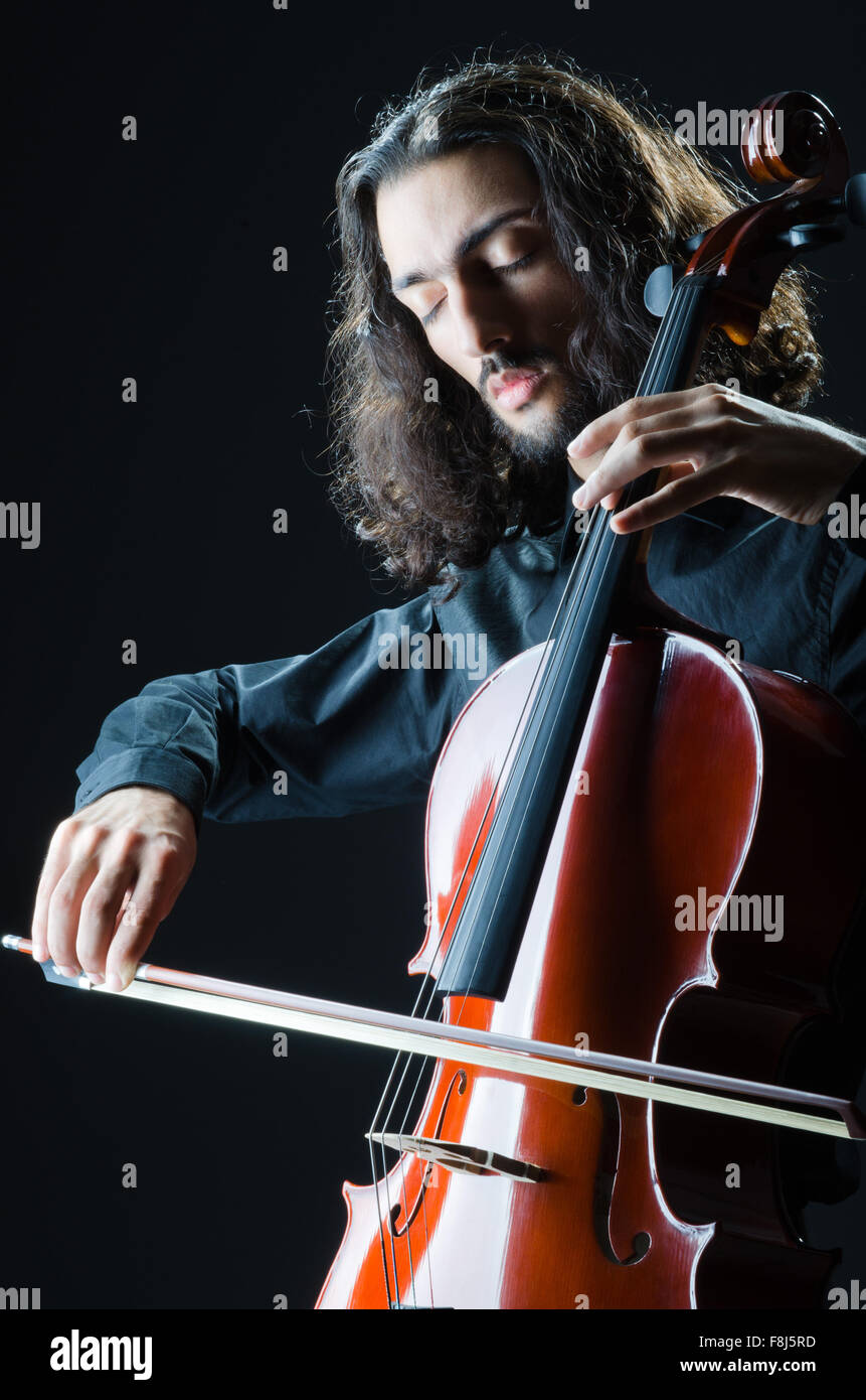 Man playing the cello Stock Photo - Alamy