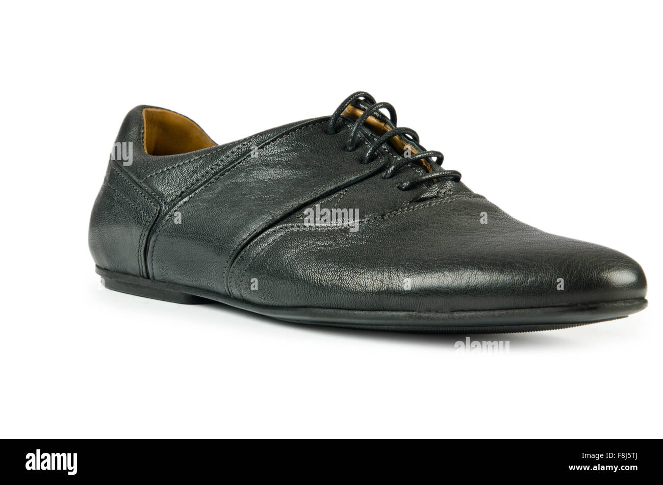 Black female shoes isolated on white Stock Photo - Alamy