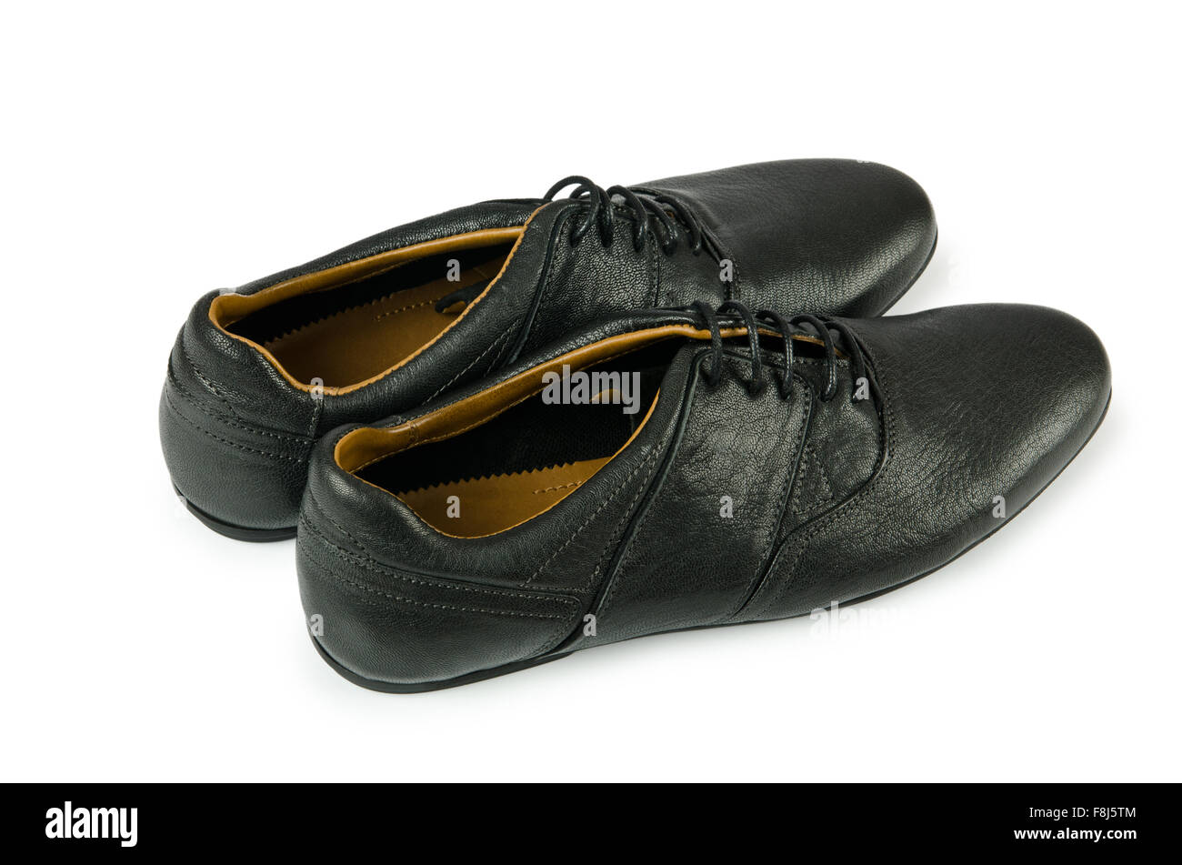Black female shoes isolated on white Stock Photo - Alamy