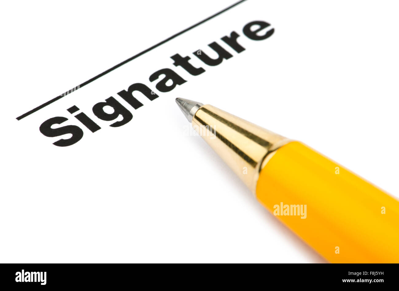 Pen and signature isolated on white Stock Photo - Alamy