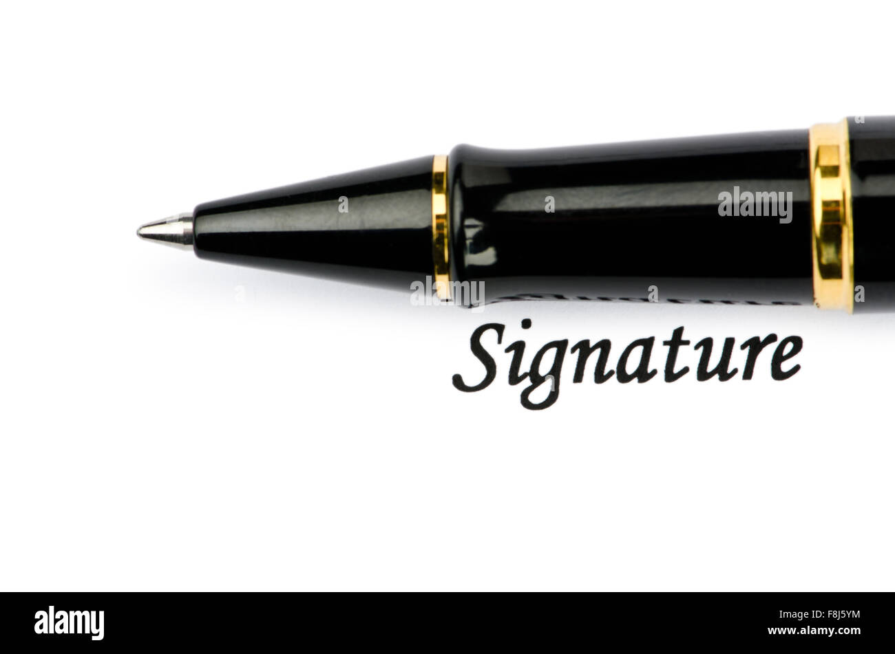 Pen and signature isolated on white Stock Photo - Alamy
