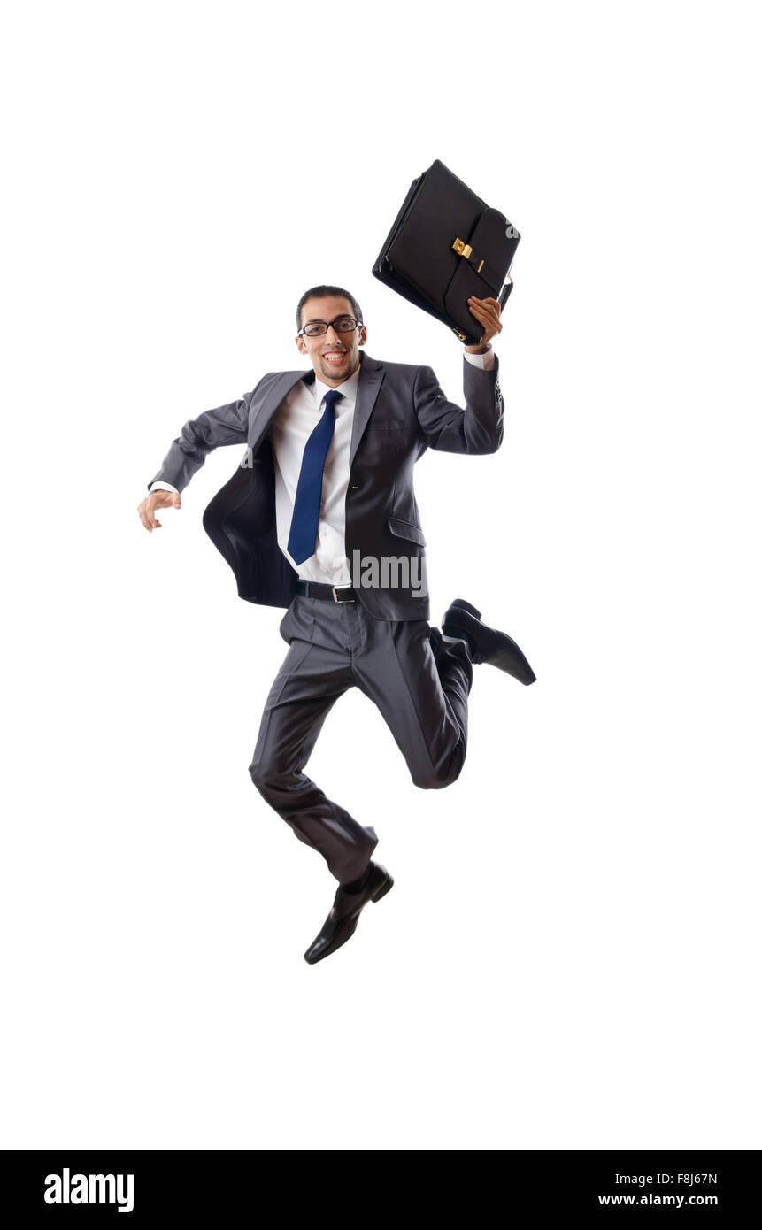 Joyful crazy businessman jumping hi-res stock photography and images ...