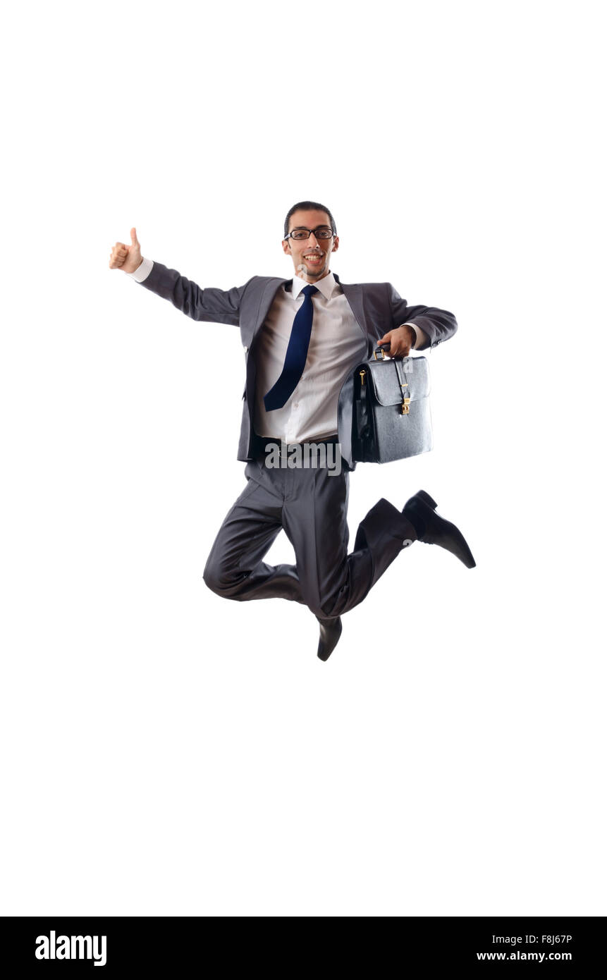 Joyful crazy businessman jumping hi-res stock photography and images ...