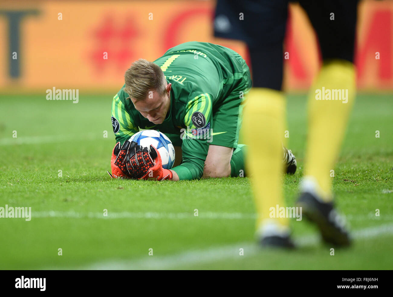 Barcelona's goalkeeper Marc-Andre ter Stegen holds onto the ball during ...