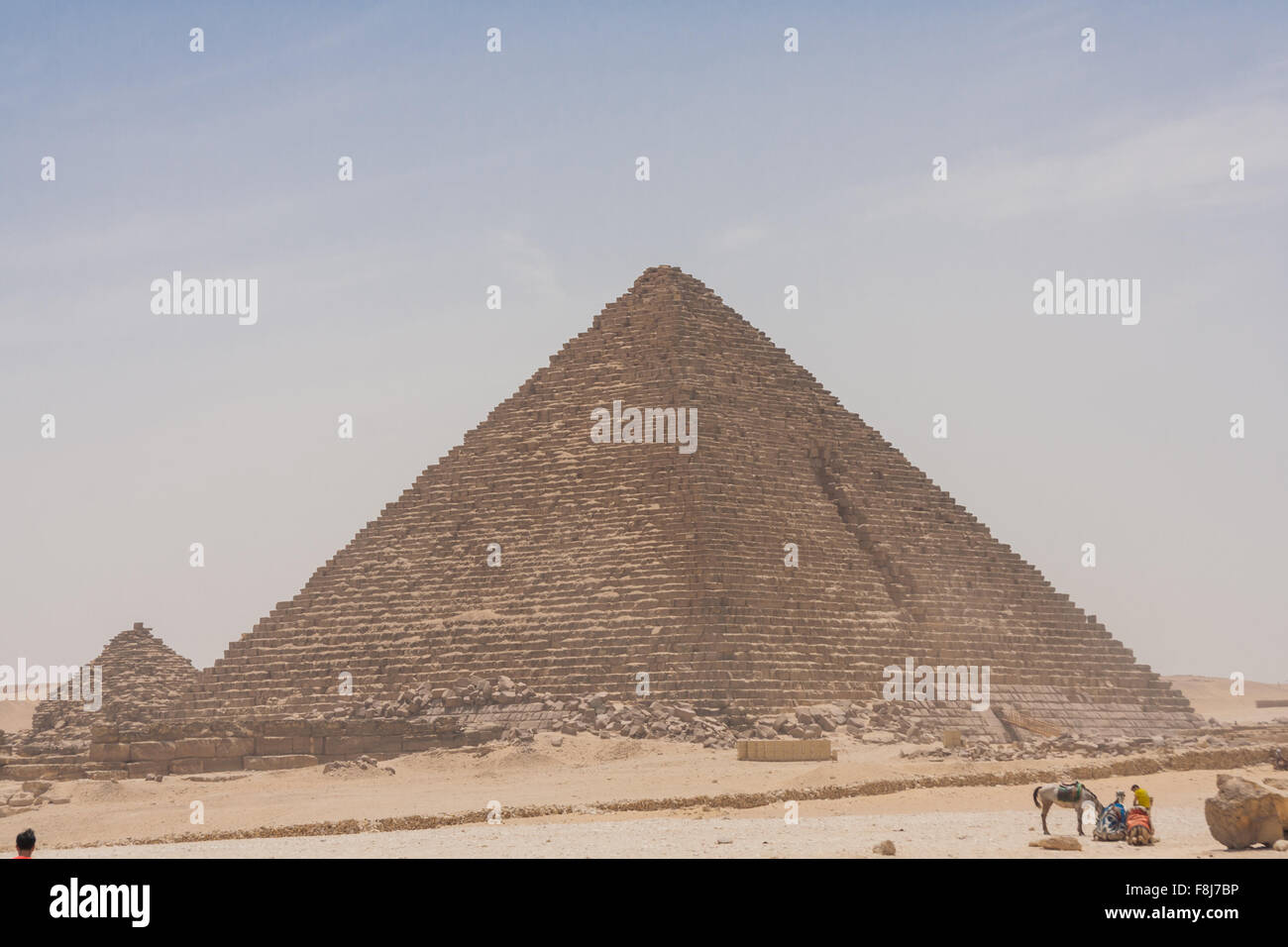 Ancient pyramids of Giza in a desert of Egypt Stock Photo - Alamy