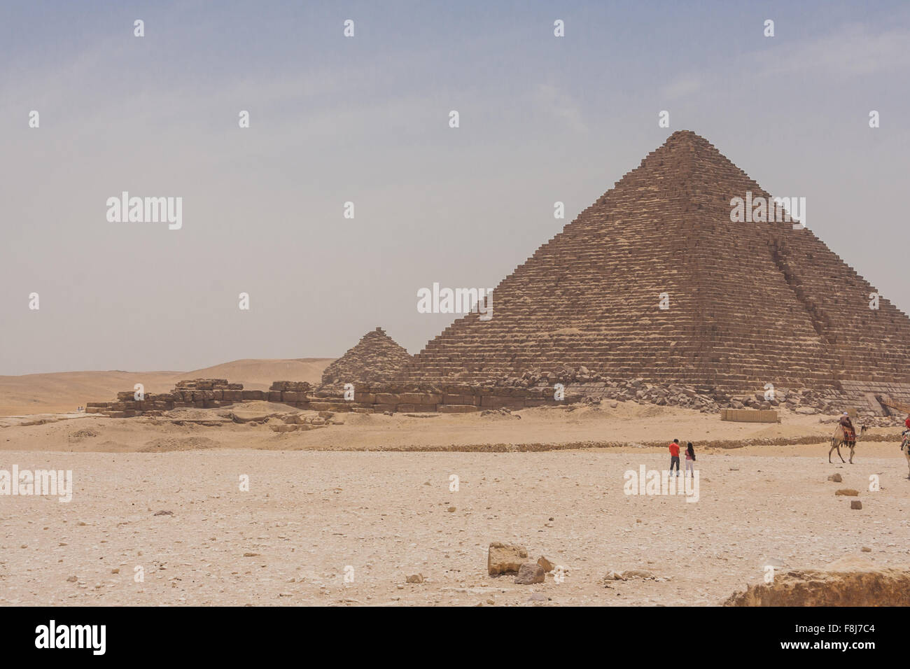 Ancient pyramids of Giza in a desert of Egypt Stock Photo - Alamy