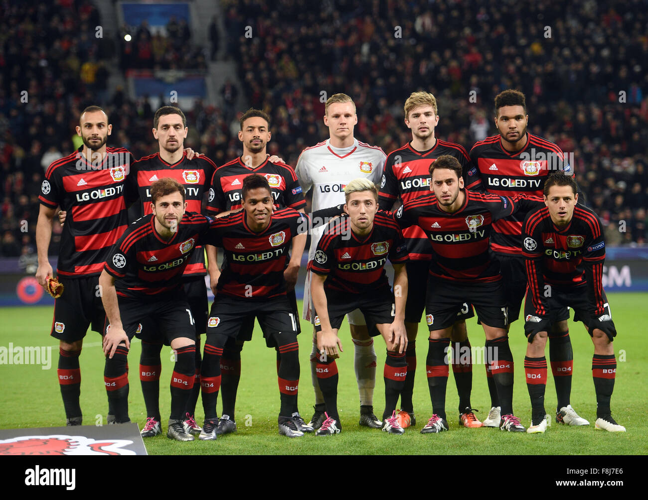 Leverkusen's starting line-up including (back L-R) Omer Toprak, Roberto ...