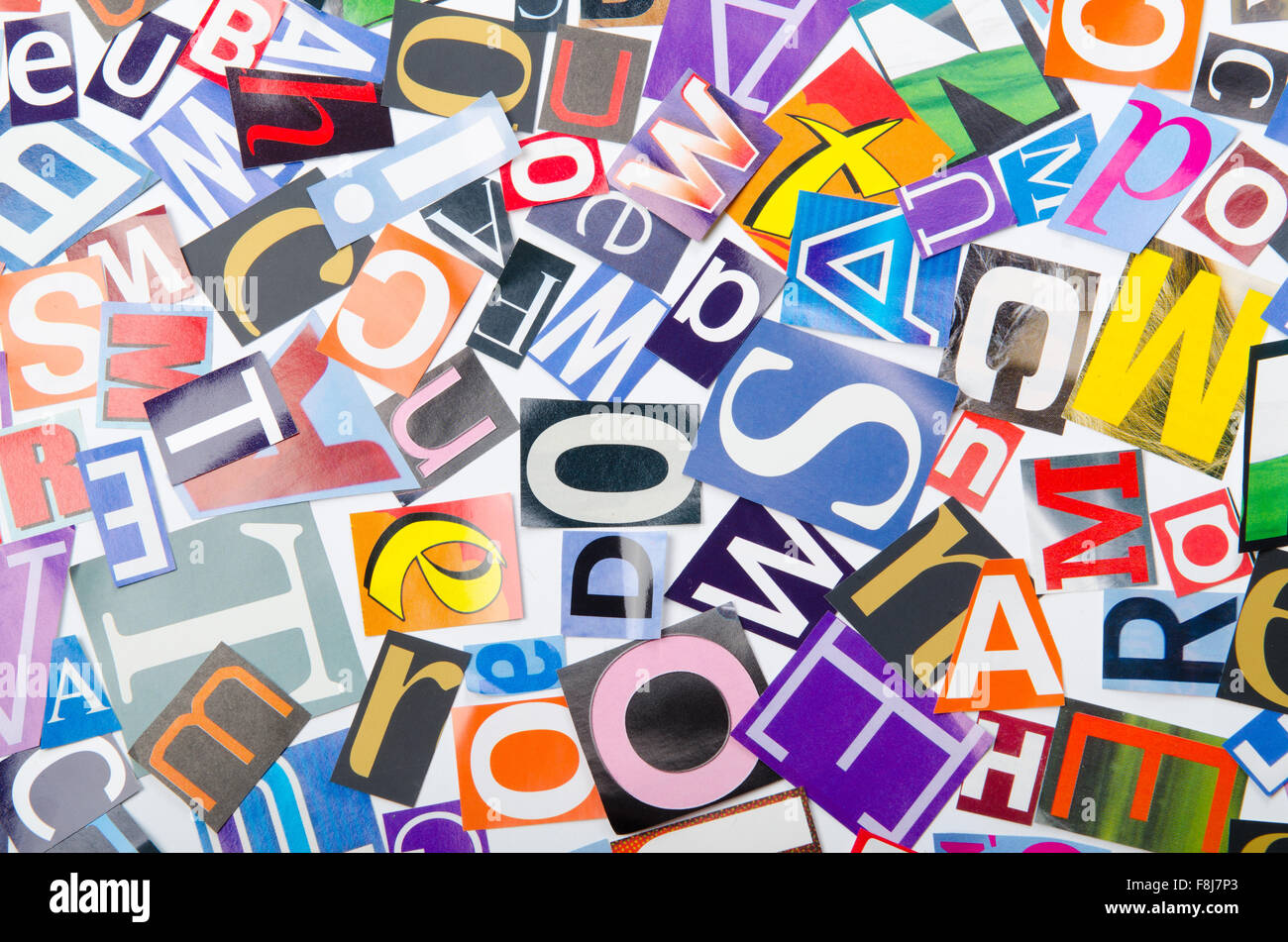 Cut letters from newspapers and magazines Stock Photo - Alamy