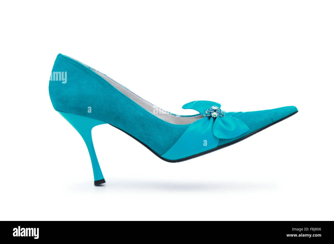 Female shoes on white background Stock Photo - Alamy