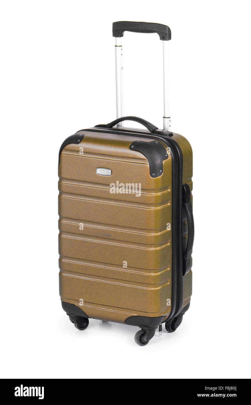 Luggage concept with case on the white Stock Photo - Alamy