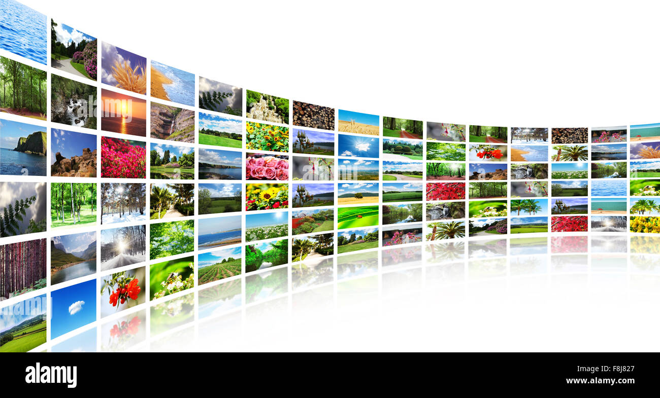 Collage of many nature photos Stock Photo - Alamy