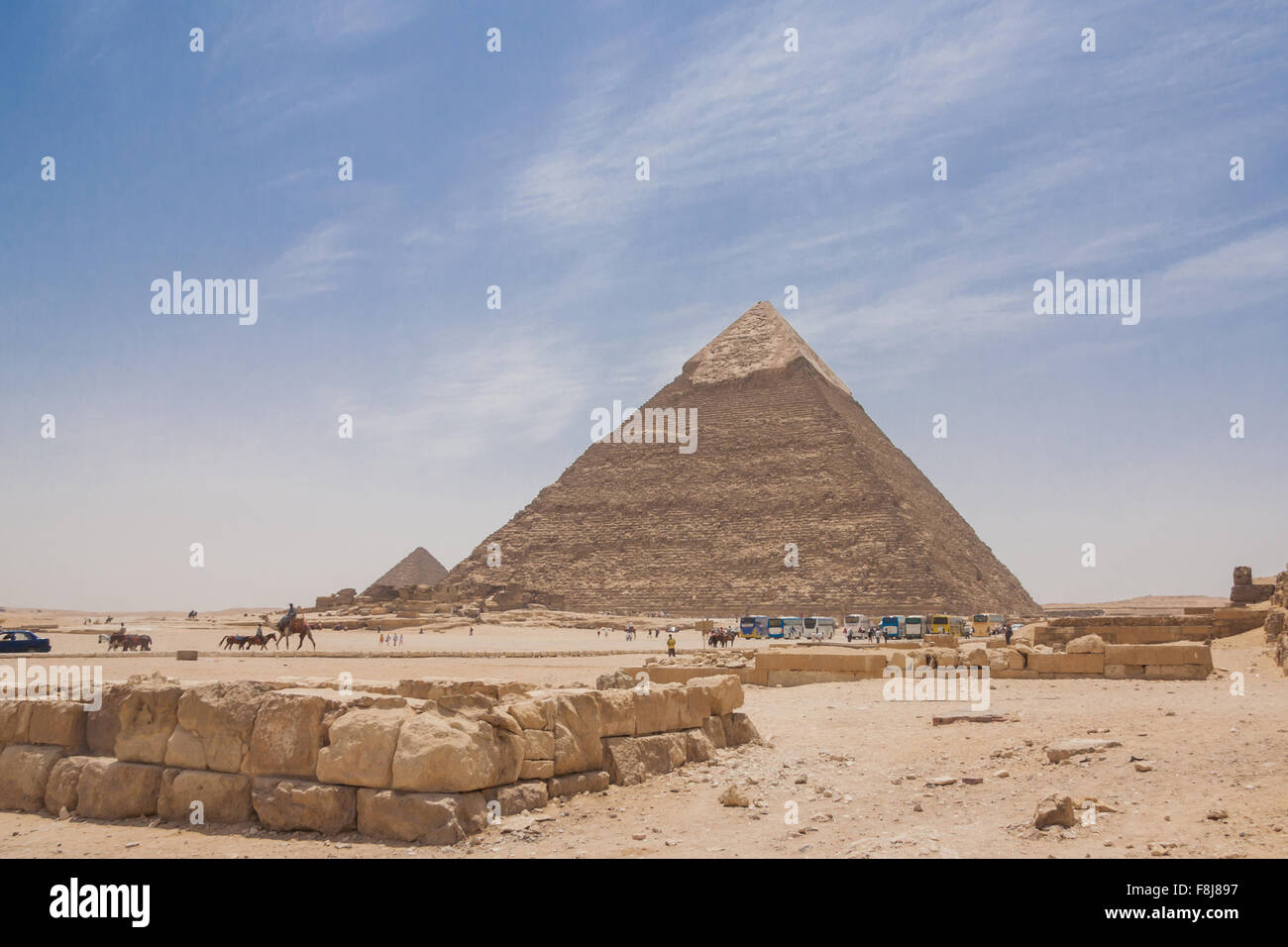Ancient pyramids of Giza in a desert of Egypt Stock Photo - Alamy